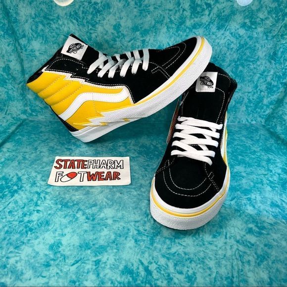 Vans | Shoes | Vans Sk8hiboltfreesia Yellow High Top Skate Shoes | Poshmark